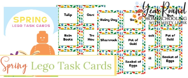 Spring Lego Task Cards - Year Round Homeschooling
