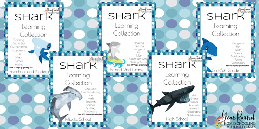Preschool-Kindergarten Shark Learning Collection - Year Round Homeschooling