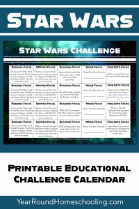 Star Wars Challenge - Year Round Homeschooling