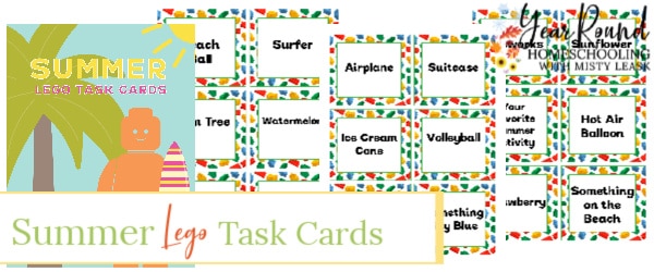 Summer Lego Task Cards - Year Round Homeschooling