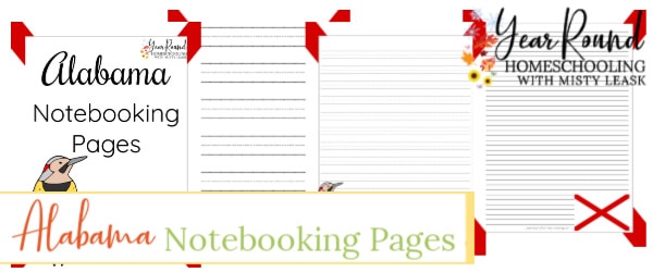 Alabama Notebooking Pages - Year Round Homeschooling