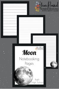 Moon Notebooking Pages - Year Round Homeschooling