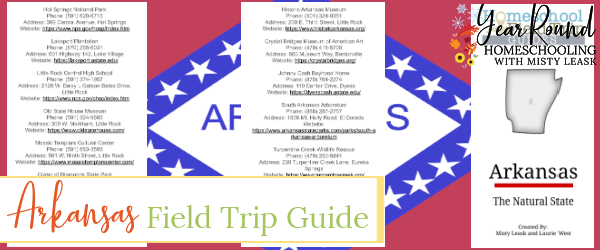 Arkansas Field Trip Guide - Year Round Homeschooling