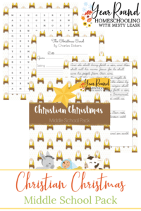 Christian Christmas Middle School Pack - Year Round Homeschooling