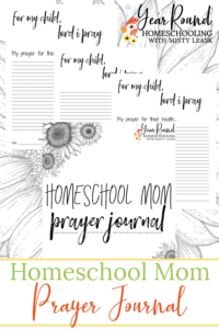 Homeschool Mom Prayer Journal - Year Round Homeschooling