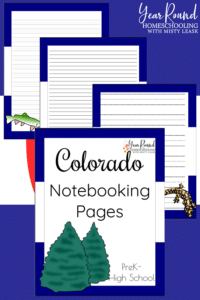 Colorado Notebooking Pages - Year Round Homeschooling