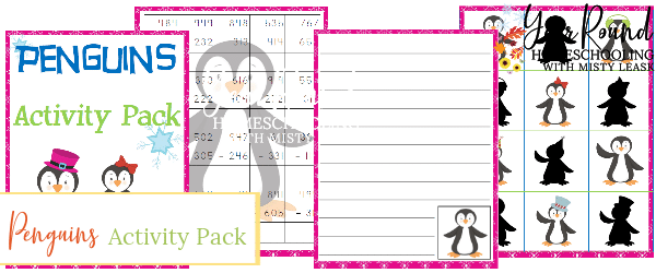 Penguin Activity Pack - Year Round Homeschooling