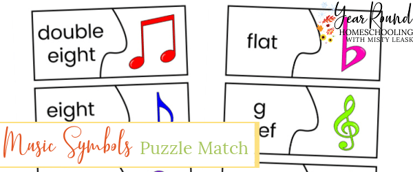 Music Symbols Puzzles - Year Round Homeschooling