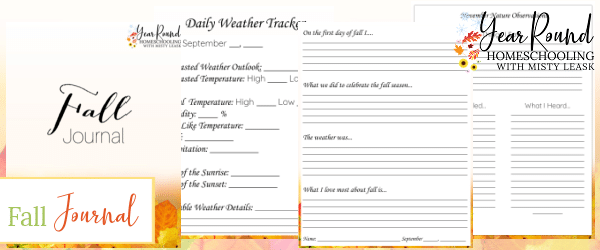 Fall Journal - Year Round Homeschooling