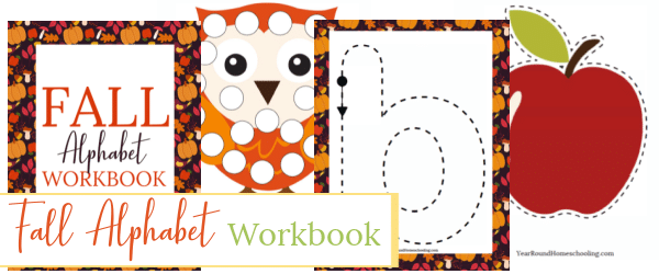 Fall Alphabet Workbook - Year Round Homeschooling