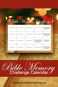 Bible Memory Challenge - Year Round Homeschooling