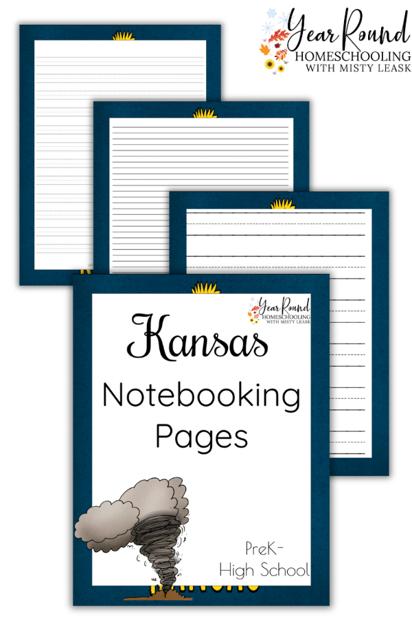 Kansas Notebooking Pages Pack - Year Round Homeschooling