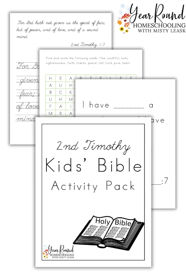 2nd Timothy Kids' Bible Activity Pack - Year Round Homeschooling